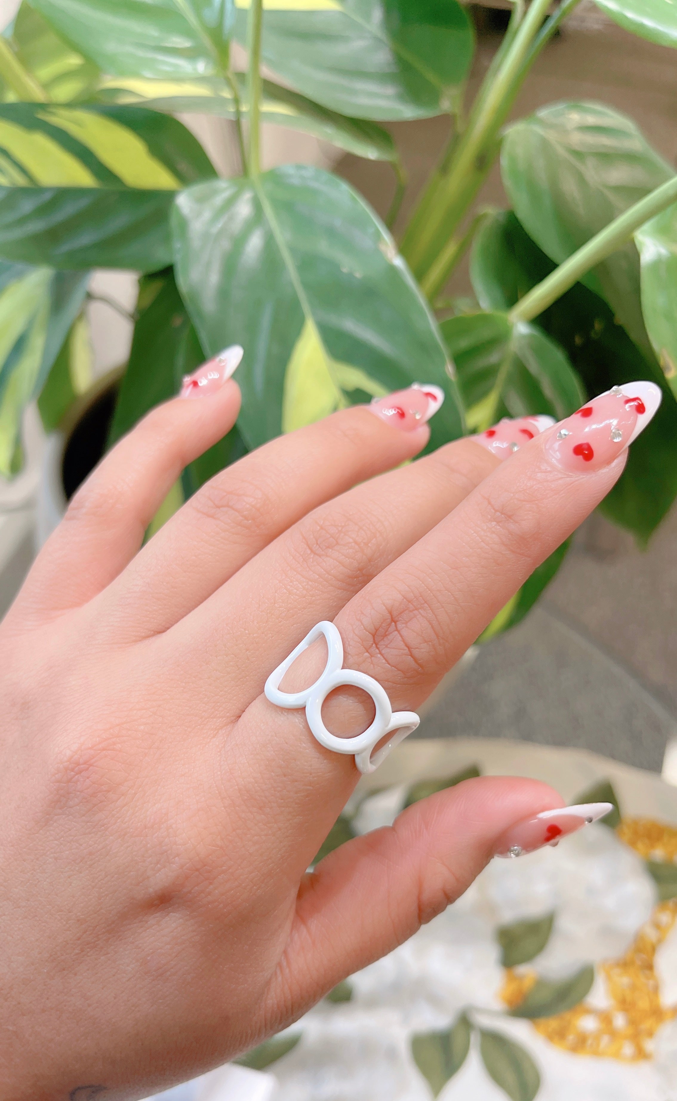 White Artsy Ring